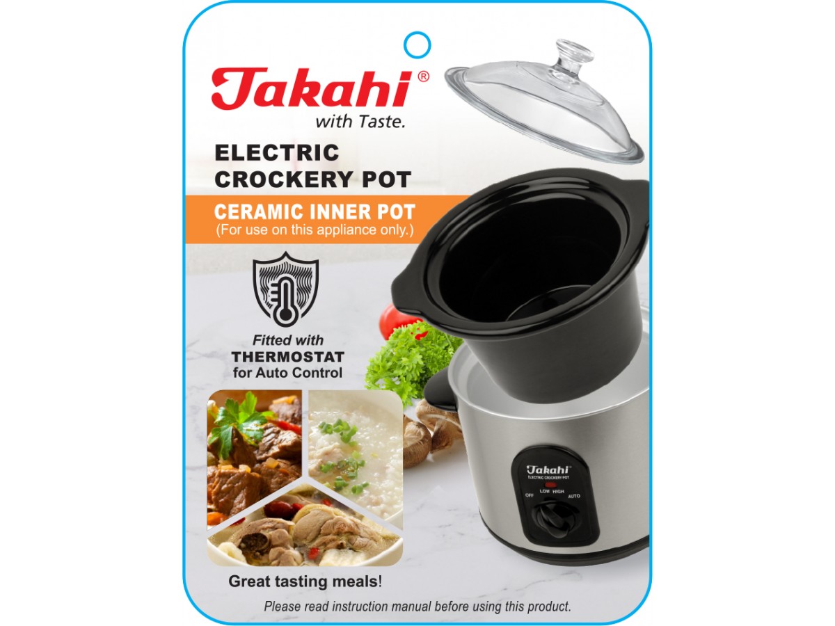 Electric Crockery Pot, 1.5-Litre (Stainless Steel Housing) | Takahi ...